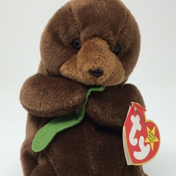 Ty | Toys | Vintage 995 Ty Beanie Babies Seaweed The Otter | Poshmark
